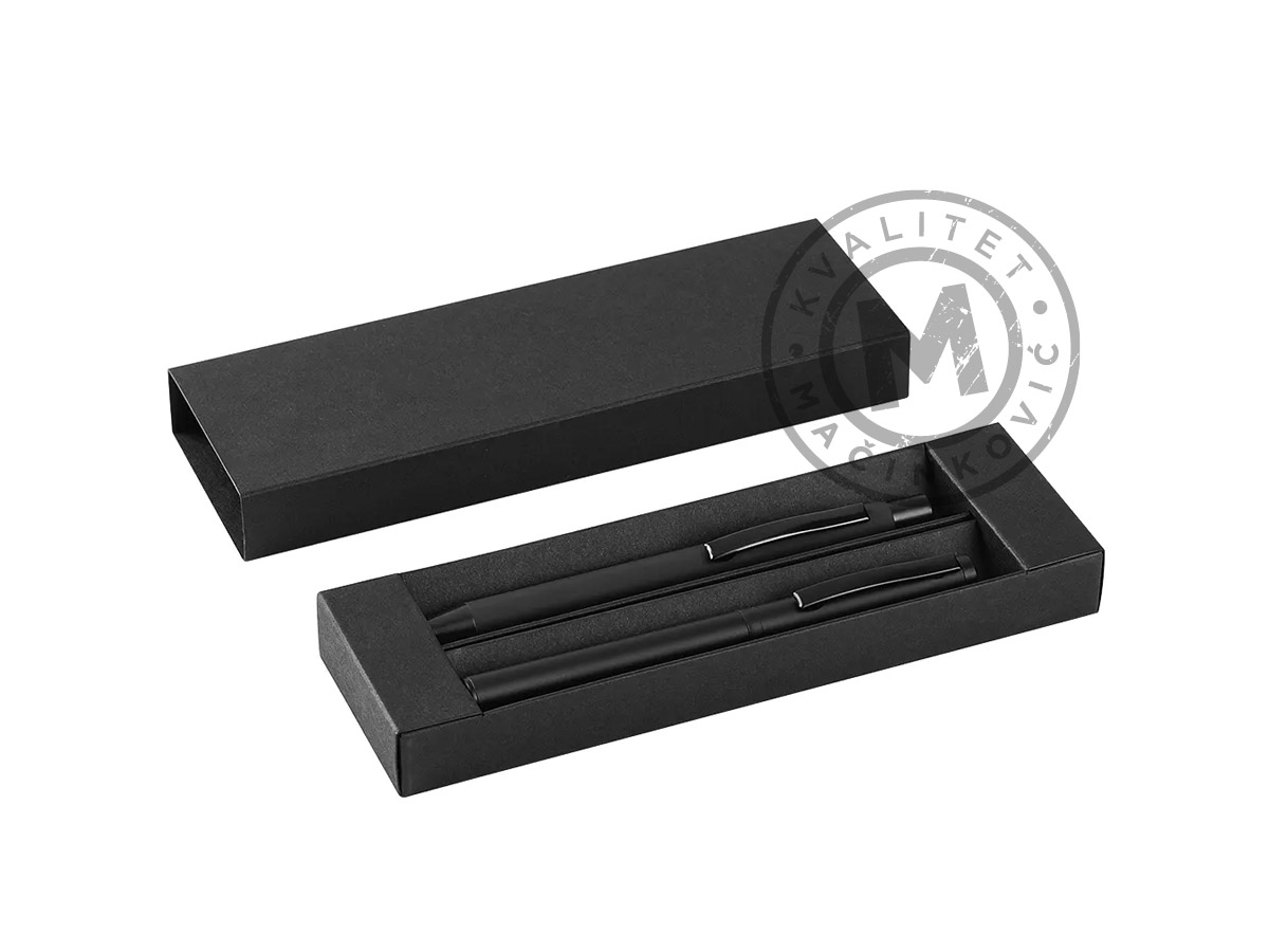 Metal ball pen and roller pen set, Titanium Jet Black Set | Štamparija ...