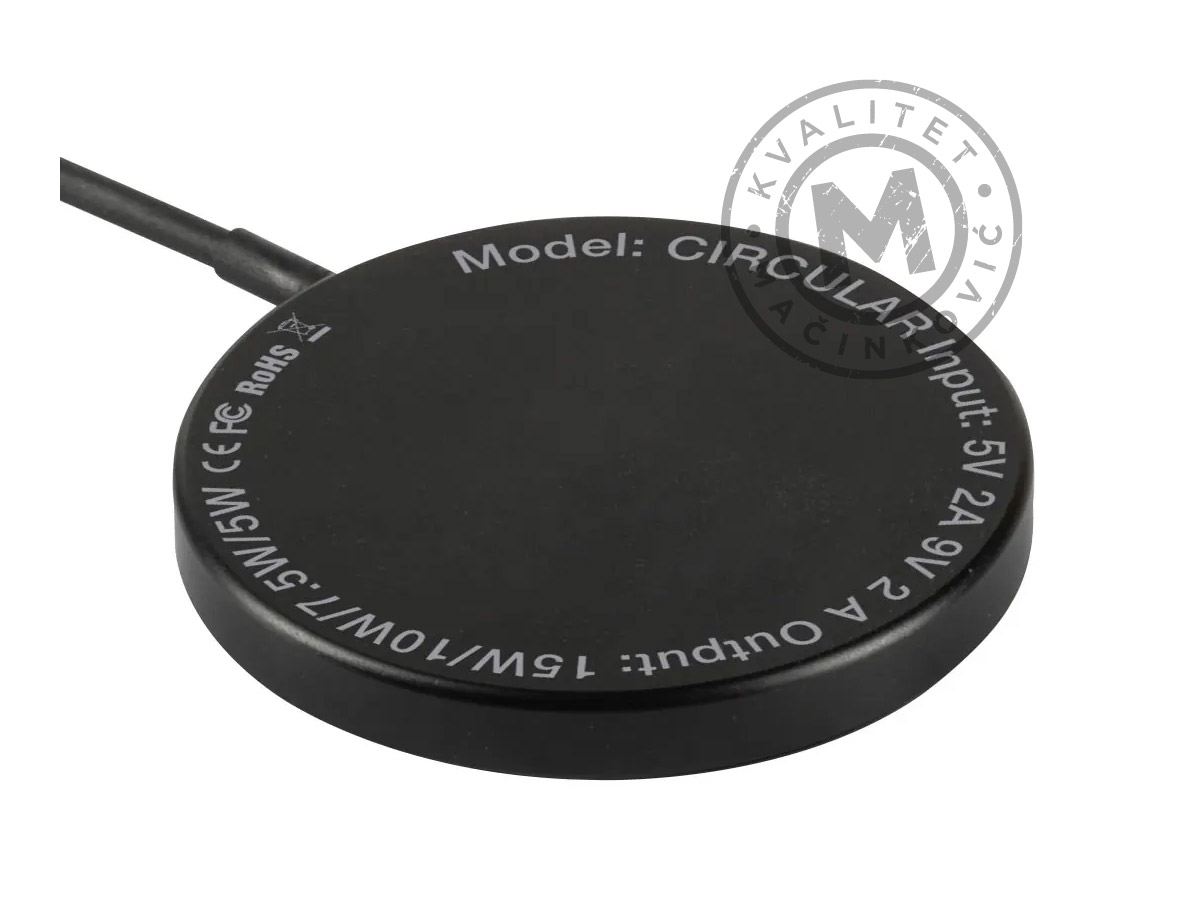 Wireless charger with magnet, Circular | Štamparija Mačinković